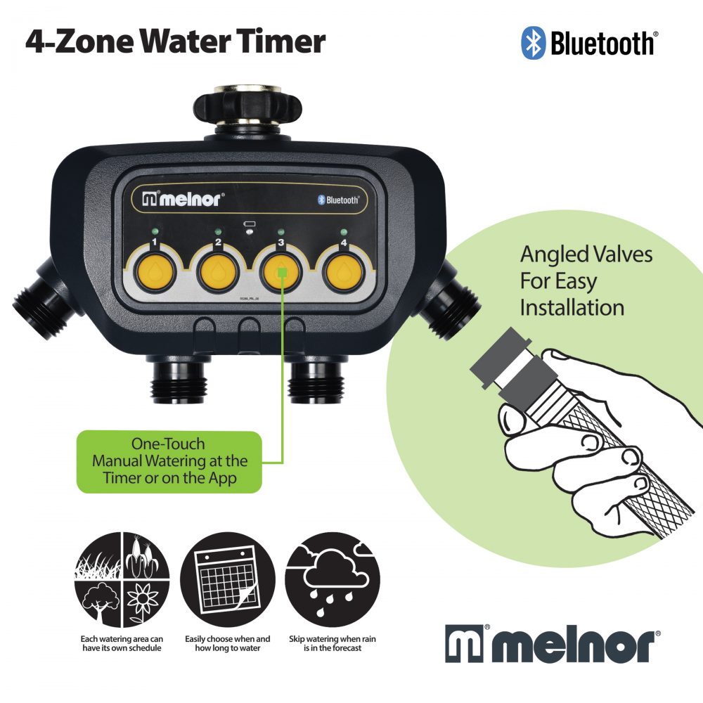 4-Zone Bluetooth® Water Timer | Melnor, Inc.