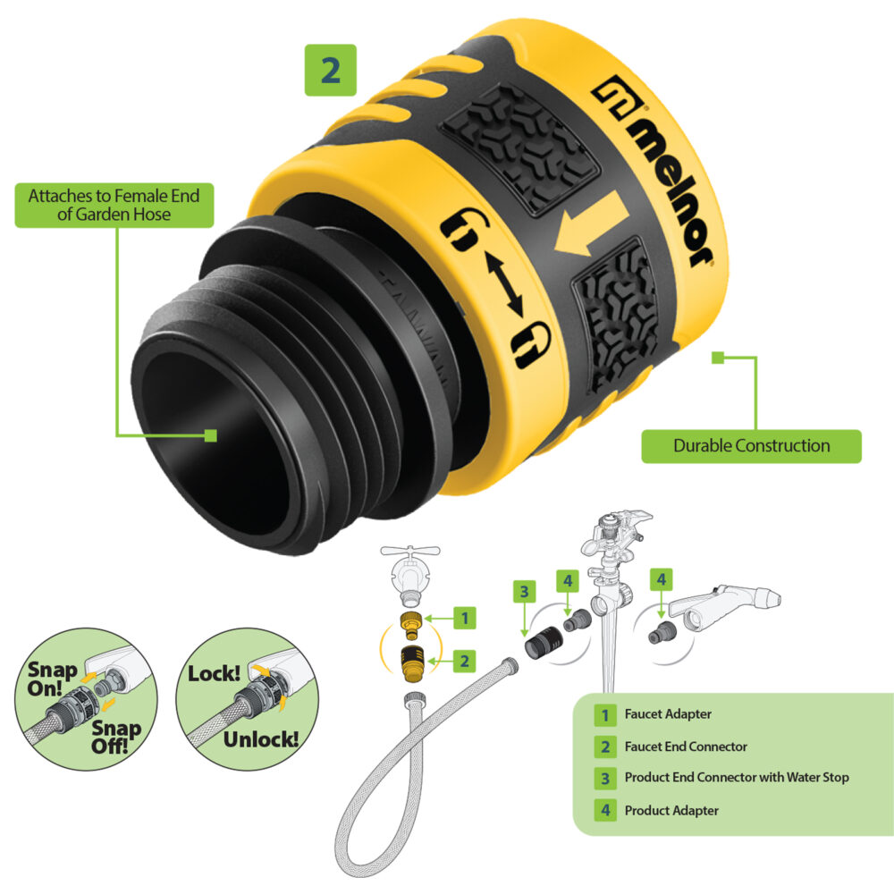 QuickConnect™ Faucet End Connector | Melnor, Inc.